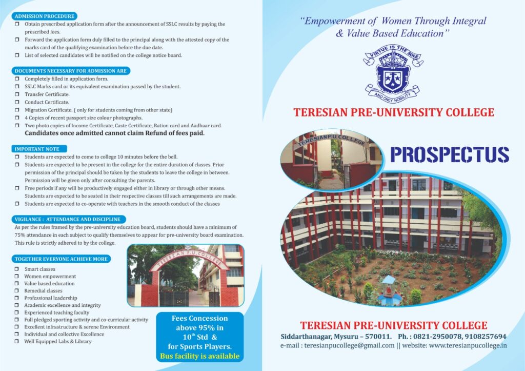 College Prospectus Teresian Pre University College
